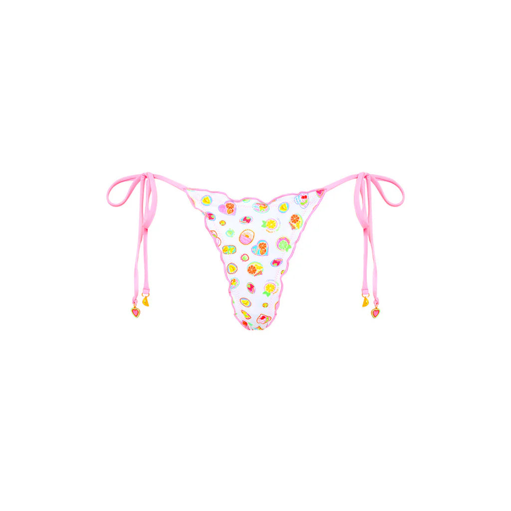 Cutie Frutti Lettuce Edge Thong Tie Bikini Bottom A Diamond In The North